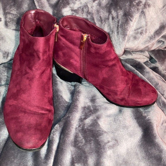 BAMBOO | Shoes | Burgundy Suede Booties | Poshmark